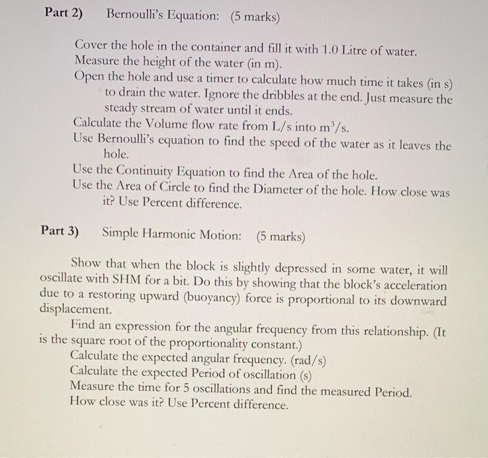 Solved Part 2 Bernoullis Equation 5 Marks Cover The 