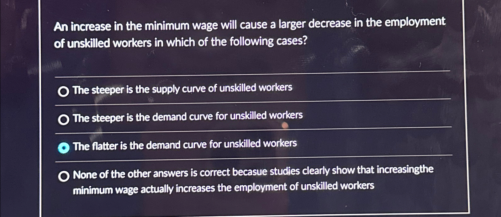 Solved An increase in the minimum wage will cause a larger | Chegg.com