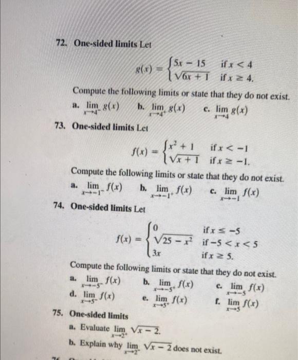 Solved 19-70. Evaluating limits Find the following limits or | Chegg.com