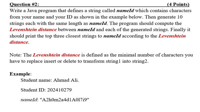 Solved Question #2:Write a Java program that defines a | Chegg.com