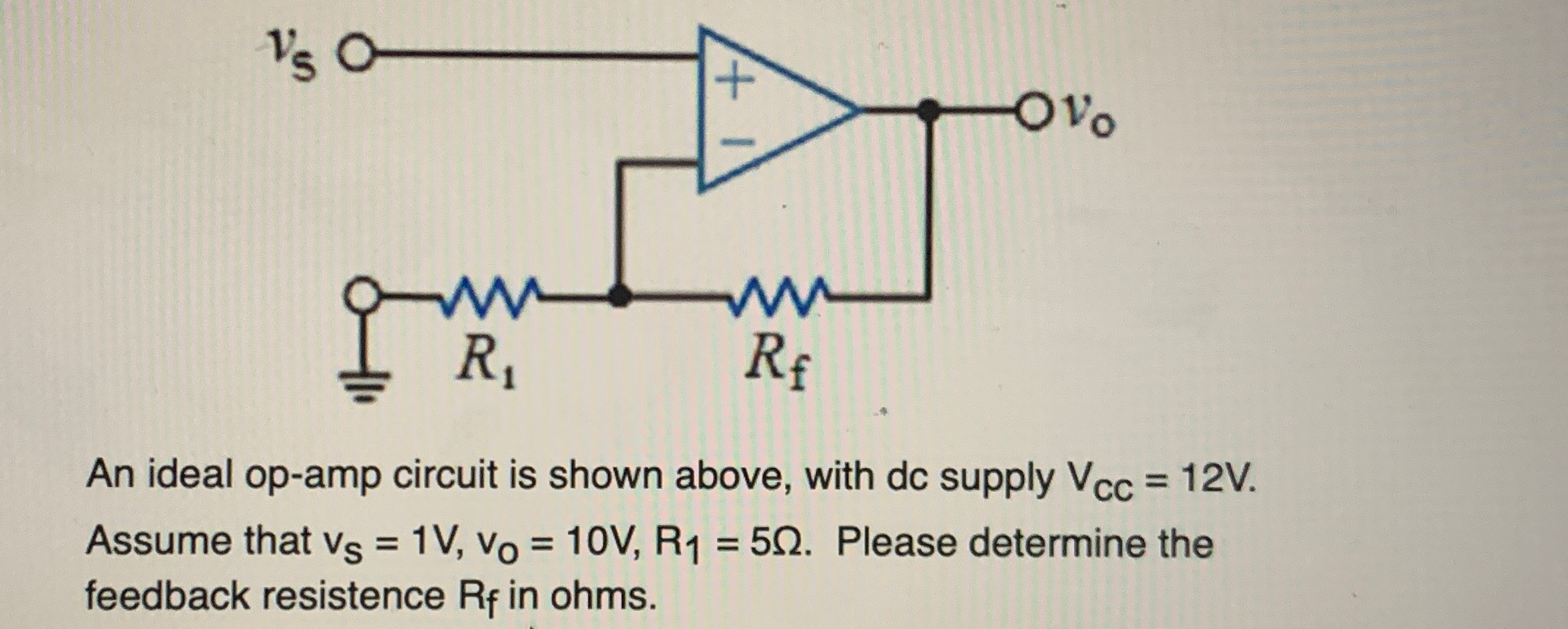 Solved An ideal op-amp circuit is shown above, with dc | Chegg.com