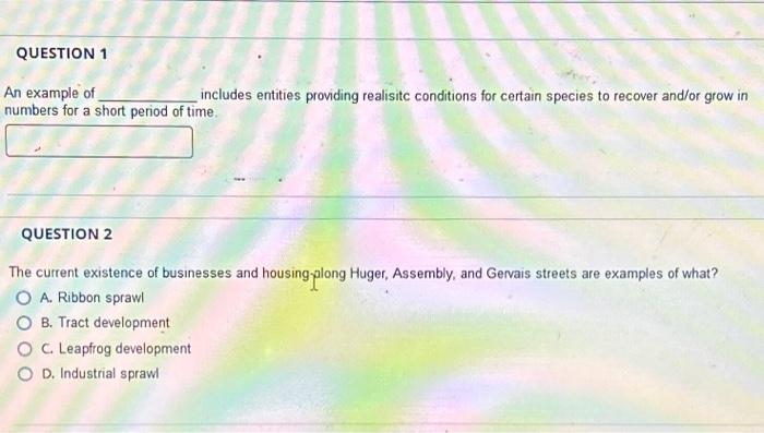Solved QUESTION 1 An example of includes entities providing | Chegg.com