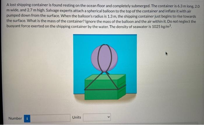 Solved A lost shipping container is found resting on the | Chegg.com