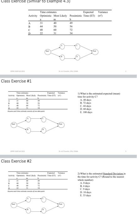 Solved Class Exercise (Similar to txample 4.3) Class | Chegg.com