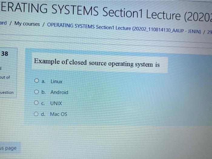 Solved Lecture (20 ard / My courses I OPERATING SYSTEMS | Chegg.com