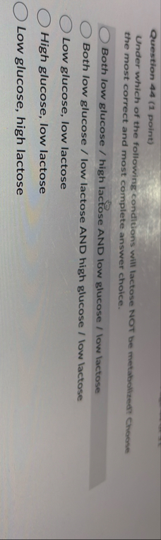 Solved Question 44 (1 ﻿point)Under which of the following | Chegg.com
