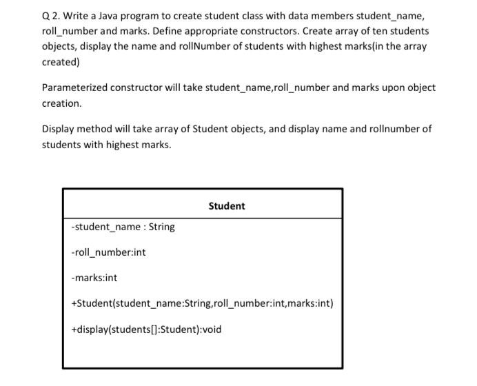 Solved i need help in this Q 2. Write a Java program to | Chegg.com