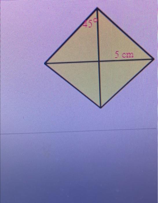 Solved find the area of the rhombus | Chegg.com