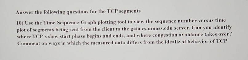 Solved Answer the following questions for the TCP | Chegg.com