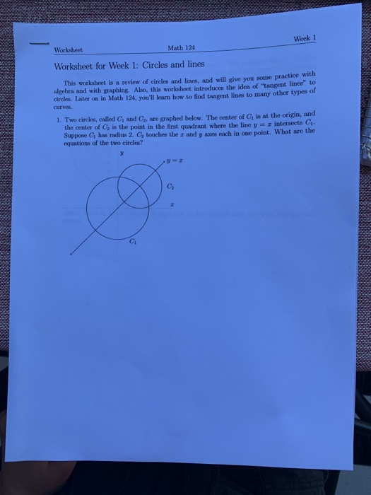 Solved Weck 1 Worksheet Math 124 Worksheet for Week 1: | Chegg.com