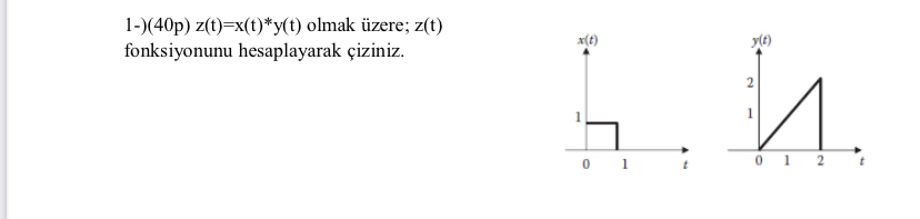 Solved z(t)=x(t)*y(t) ﻿olmak üzere; z(t) ﻿fonksiyonunu | Chegg.com