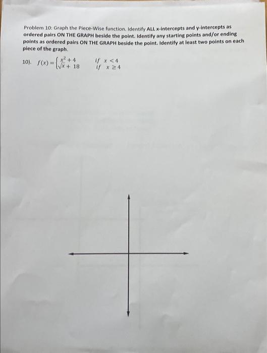 Solved Problem 9 Graph The Piece Wise Function Identify 5711