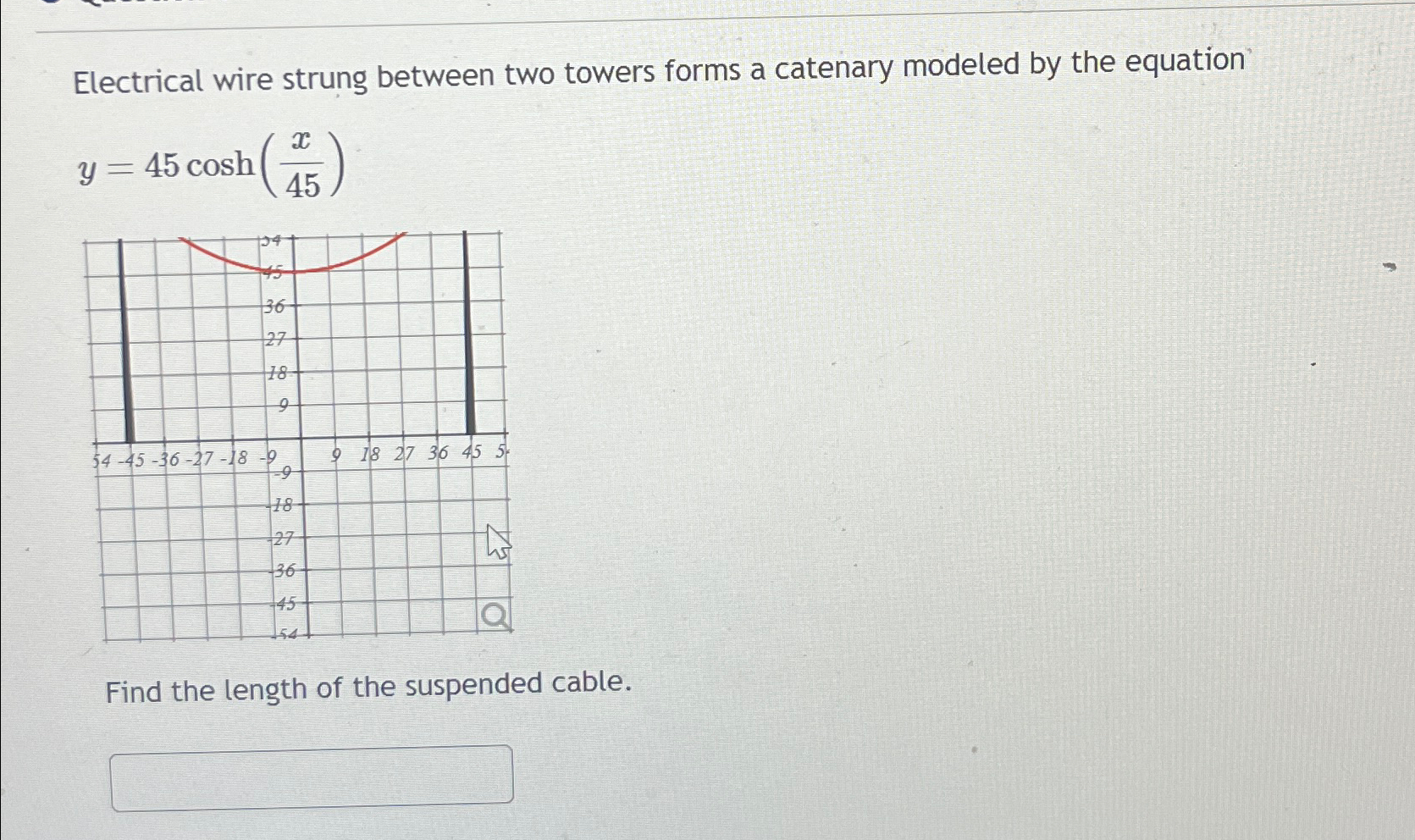Solved Electrical wire strung between two towers forms a | Chegg.com