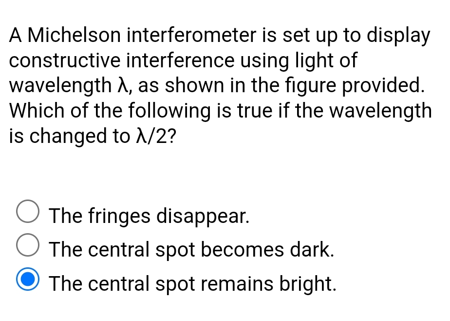 A Michelson interferometer is set up to display | Chegg.com
