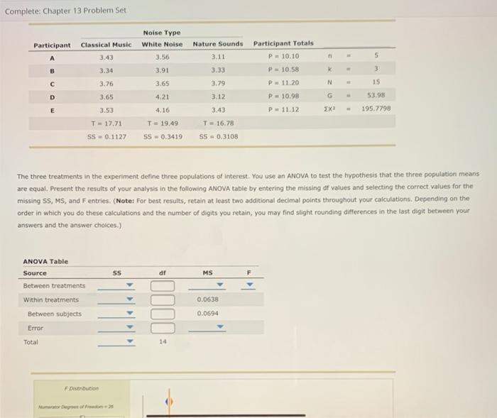 Solved Complete: Chapter 13 Problem Set Noise Type | Chegg.com Solved Complete: Chapter 13 Problem Set Noise Type | Chegg.com