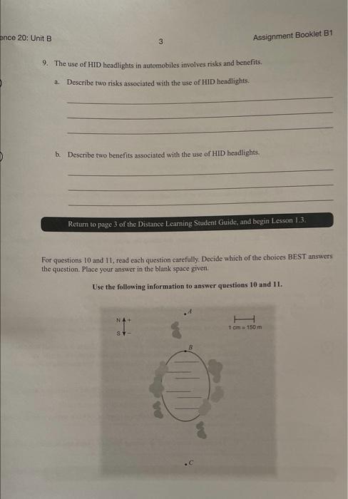 Solved ence 20: Unit B 3 Assignment Booklet B1 9. The use of | Chegg.com