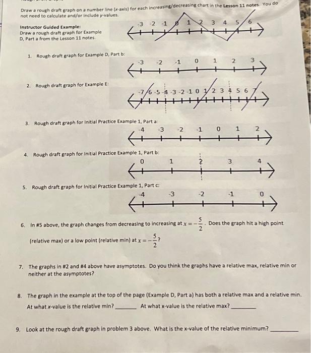 Use the homework notes to complete the graphs and 6-9 | Chegg.com