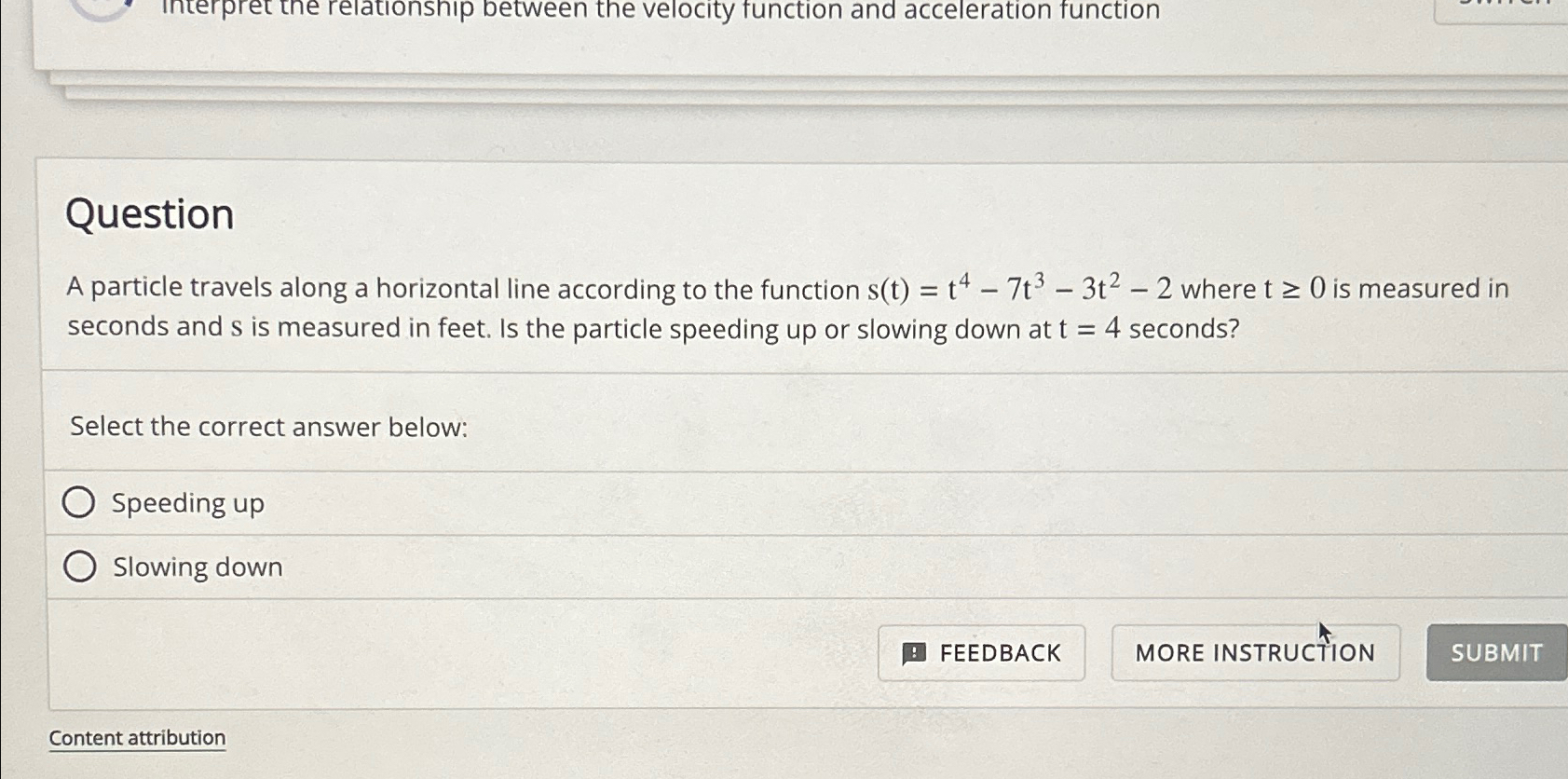 Solved QuestionA particle travels along a horizontal line | Chegg.com