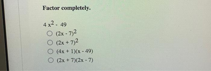 Solved Factor completely. | Chegg.com
