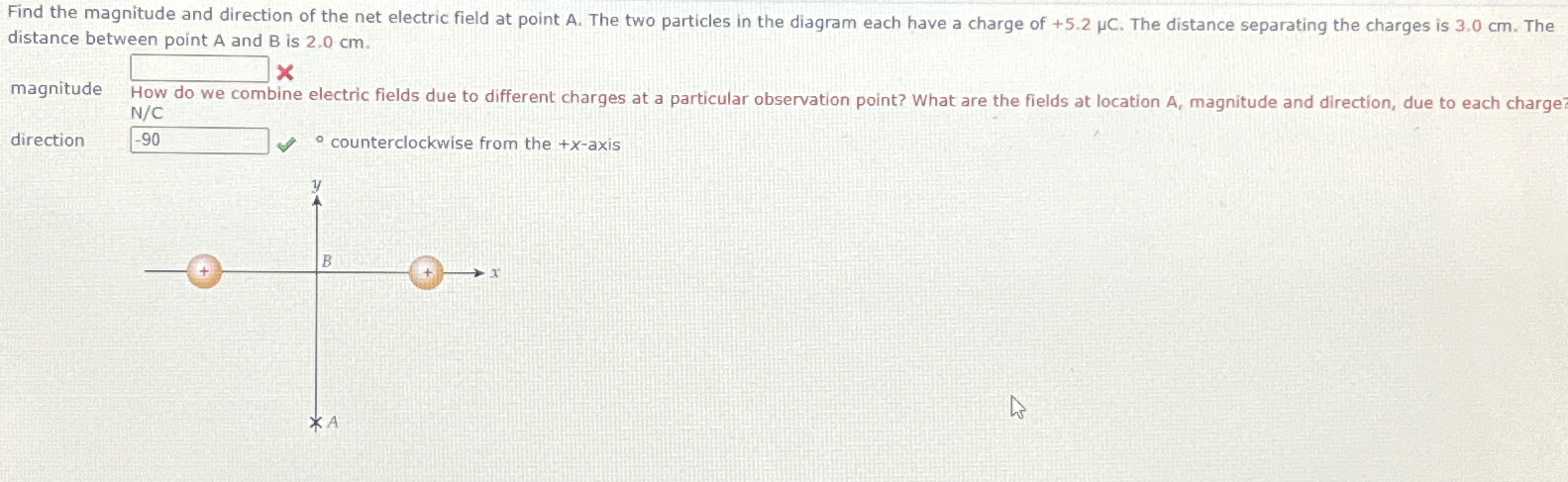Solved Find the magnitude and direction of the net electric | Chegg.com