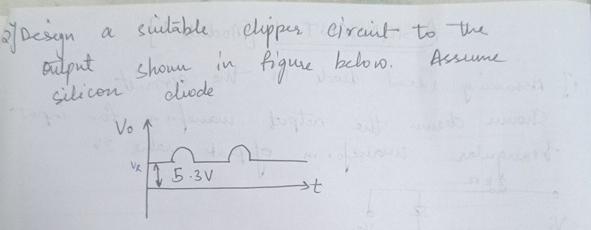 Solved Design a suitable clipper circuit to the output shown | Chegg.com