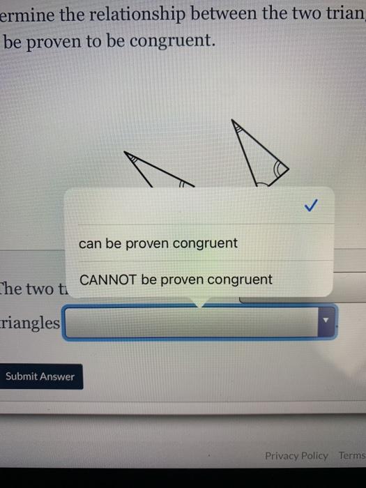Solved Determine the relationship between the two triangles | Chegg.com