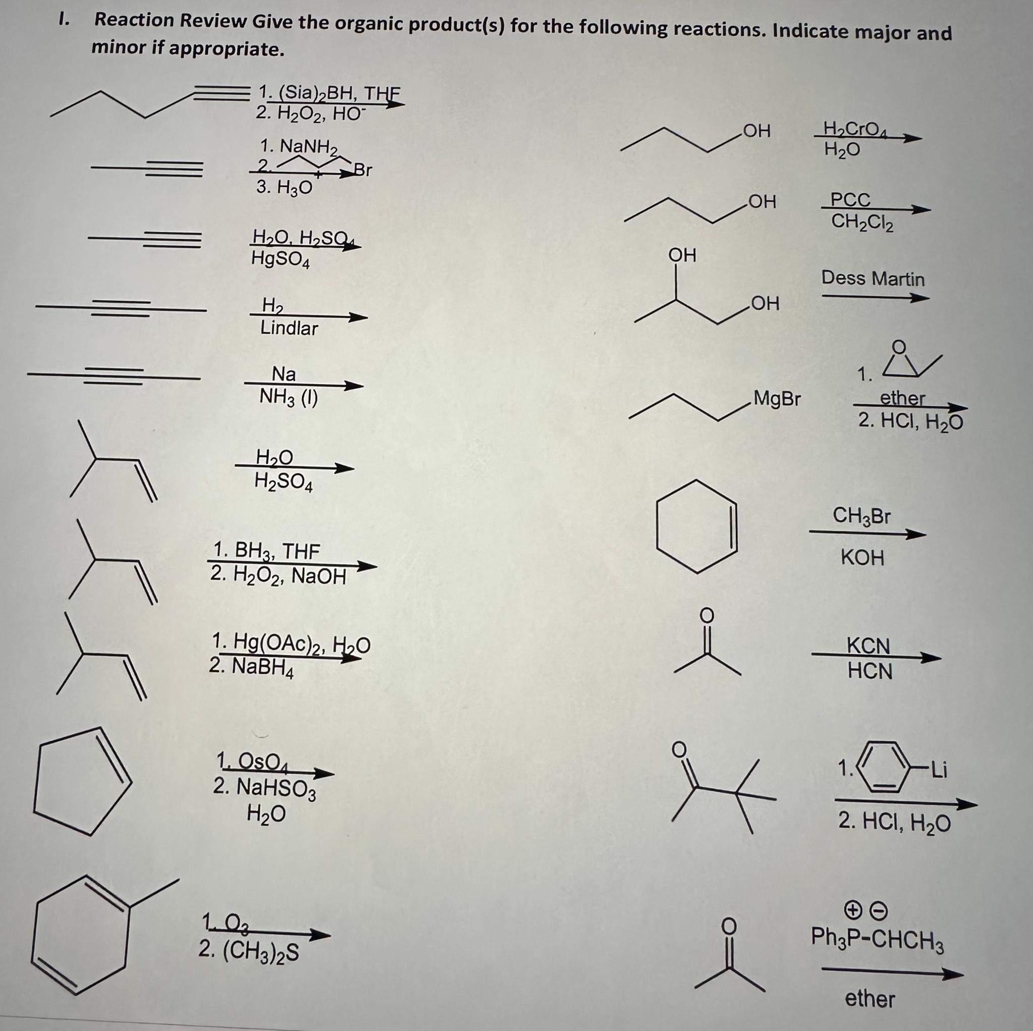 Solved Give the organic product for the following reactions. | Chegg.com