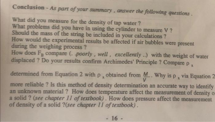Solved Conclusion - As part of your summary, answer the | Chegg.com