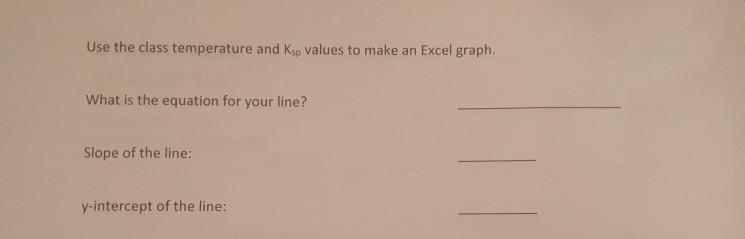 Solved Use the class temperature and Ksp values to make an | Chegg.com