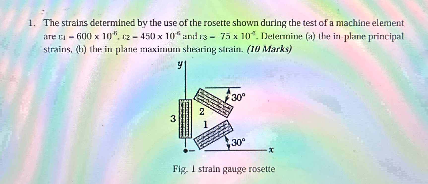 Solved The strains determined by the use of the rosette | Chegg.com