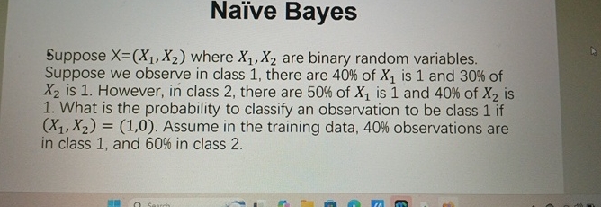 Naïve BayesSuppose x=(x1,x2) ﻿where x1,x2 ﻿are binary | Chegg.com