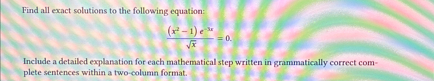 Find all exact solutions to the following | Chegg.com