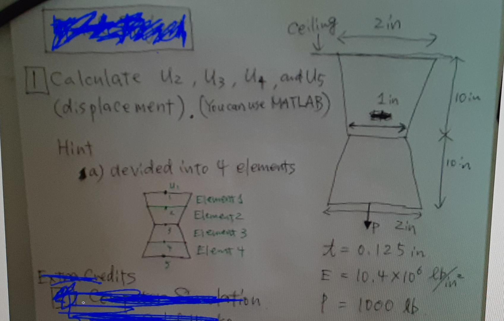Solved Ceiling zin 1 in loin I Calculate U2, U3, Uq, and Us | Chegg.com