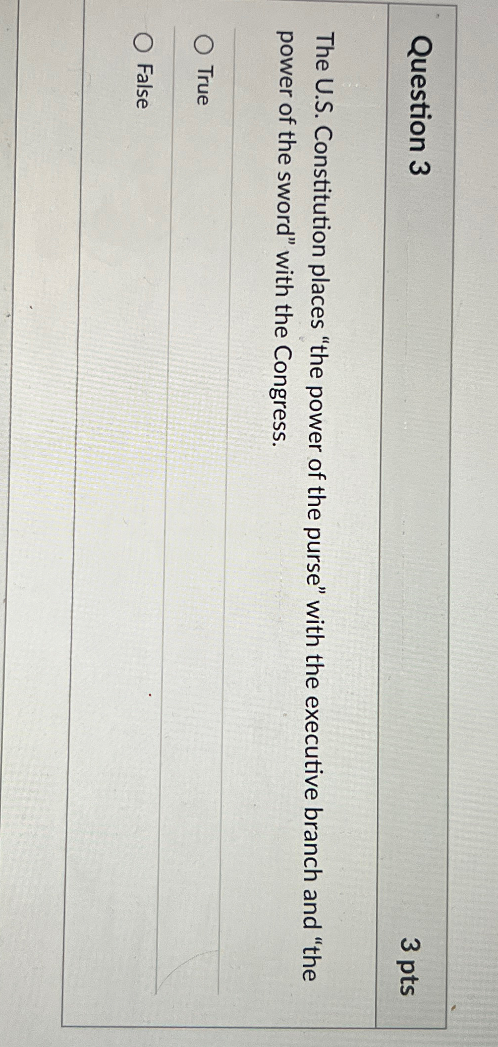 Solved Question 33 ﻿ptsThe U.S. ﻿Constitution places "the | Chegg.com