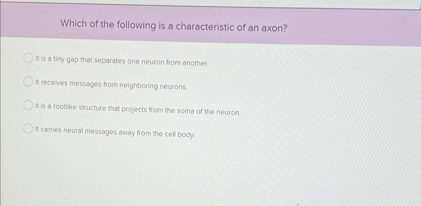 Solved Which of the following is a characteristic of an | Chegg.com