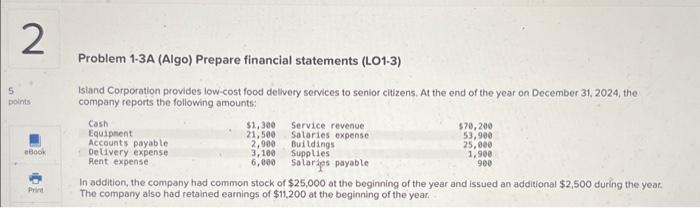 Solved Prepare the income statement for Island | Chegg.com