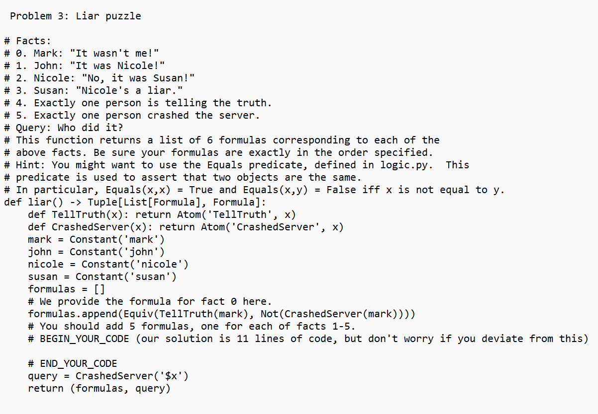 Solved Please represent the following as propositional logic | Chegg.com