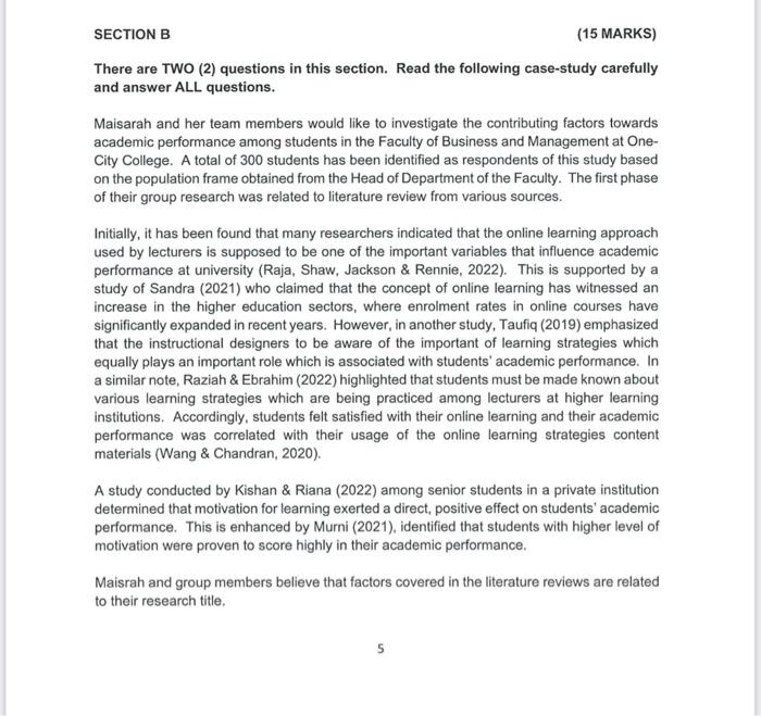 Solved SECTION B (15 MARKS) There are TWO (2) questions in | Chegg.com