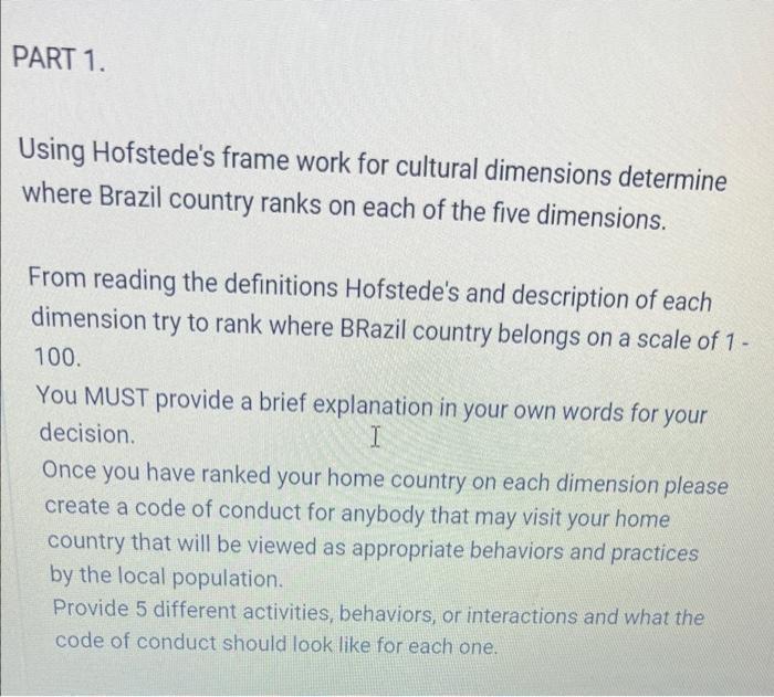 my home country is brazil . so compare brazil with | Chegg.com