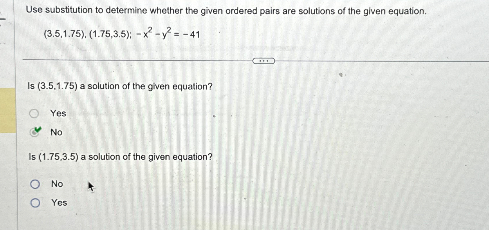 Solved Use substitution to determine whether the given | Chegg.com