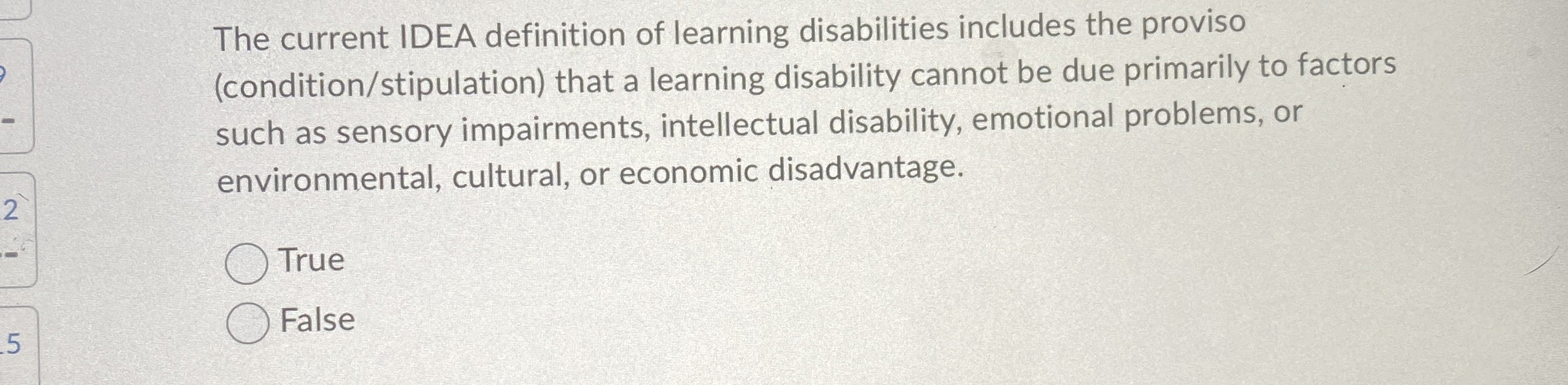 Solved The current IDEA definition of learning disabilities | Chegg.com