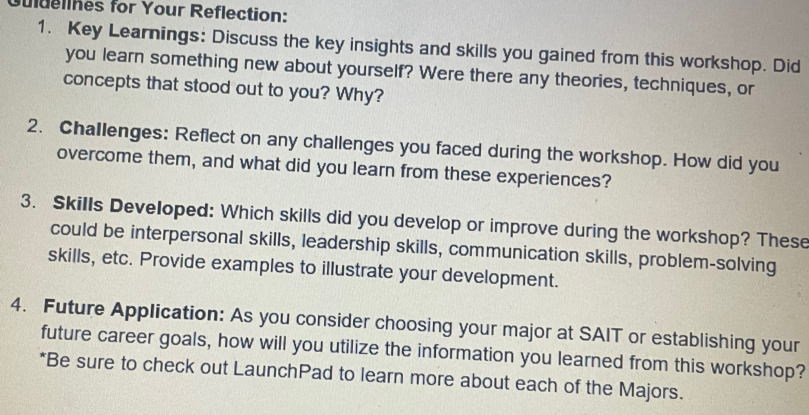 Solved cellnes for Your Reflection:Key Learnings: Discuss | Chegg.com