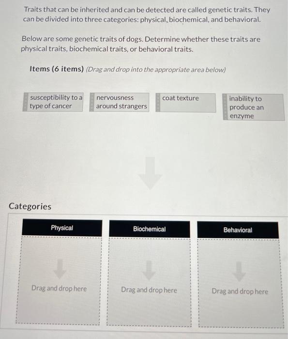 Solved Traits that can be inherited and can be detected are | Chegg.com