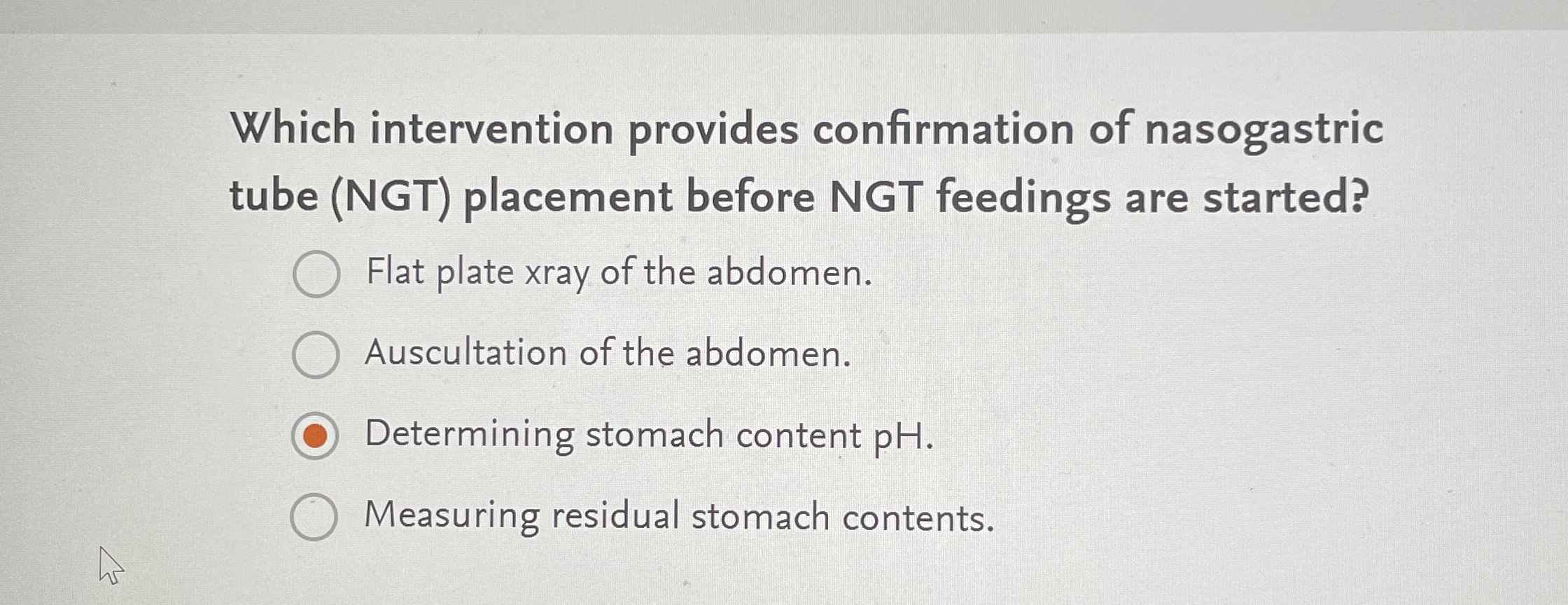 Solved Which intervention provides confirmation of | Chegg.com