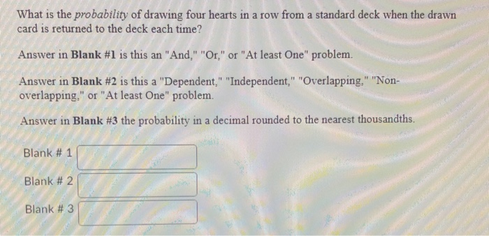 Solved What is the probability of drawing four hearts in a | Chegg.com