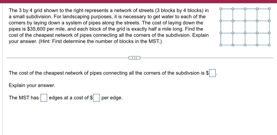 The 3 ﻿by 4 ﻿grid shown to the right represents a | Chegg.com