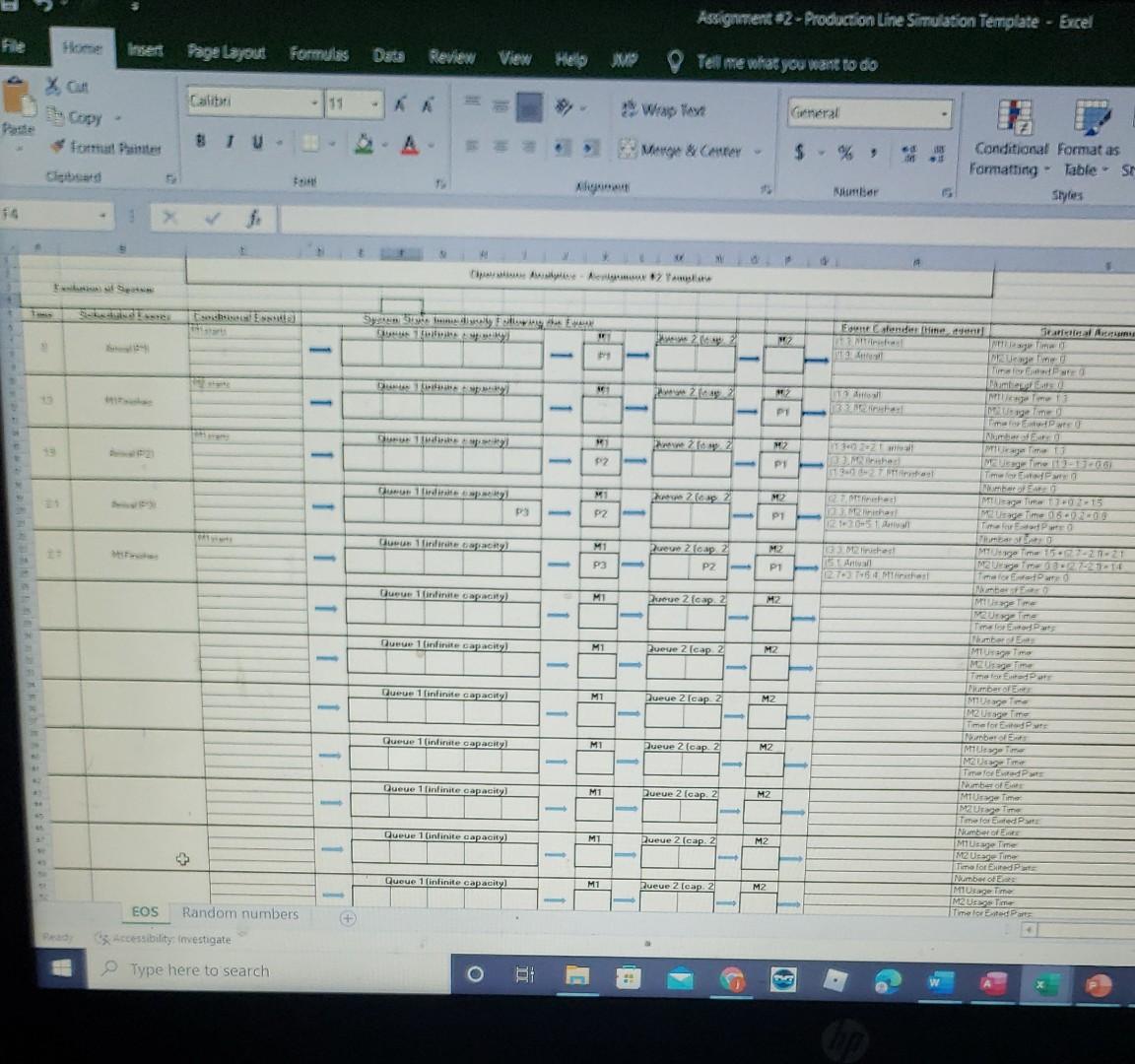 Assignment #2 - Production Line Simulation Template - | Chegg.com