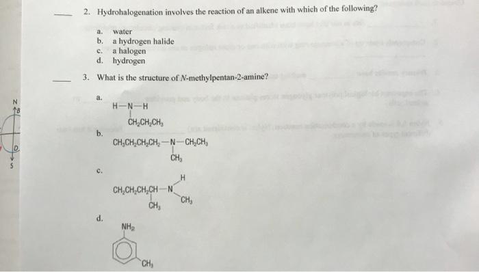 Solved 2. Hydrohalogenation involves the reaction of an | Chegg.com
