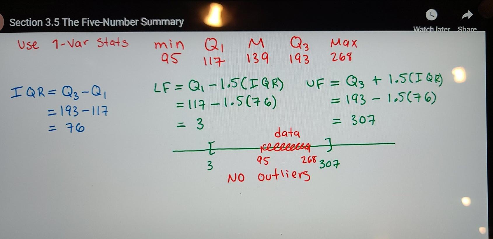 Solved lower and upper fence 117-1.5(76) =3 I'm getting a | Chegg.com