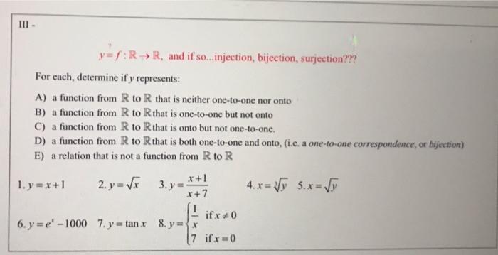 Solved p=S:RR, and if so...injection, bijection, | Chegg.com